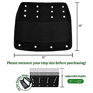 RVGUARD 3 Pack RV Step Rugs 22 Inch RV Step Covers Wrap Around Camper Stair Rugs for Radius Steps (Black)