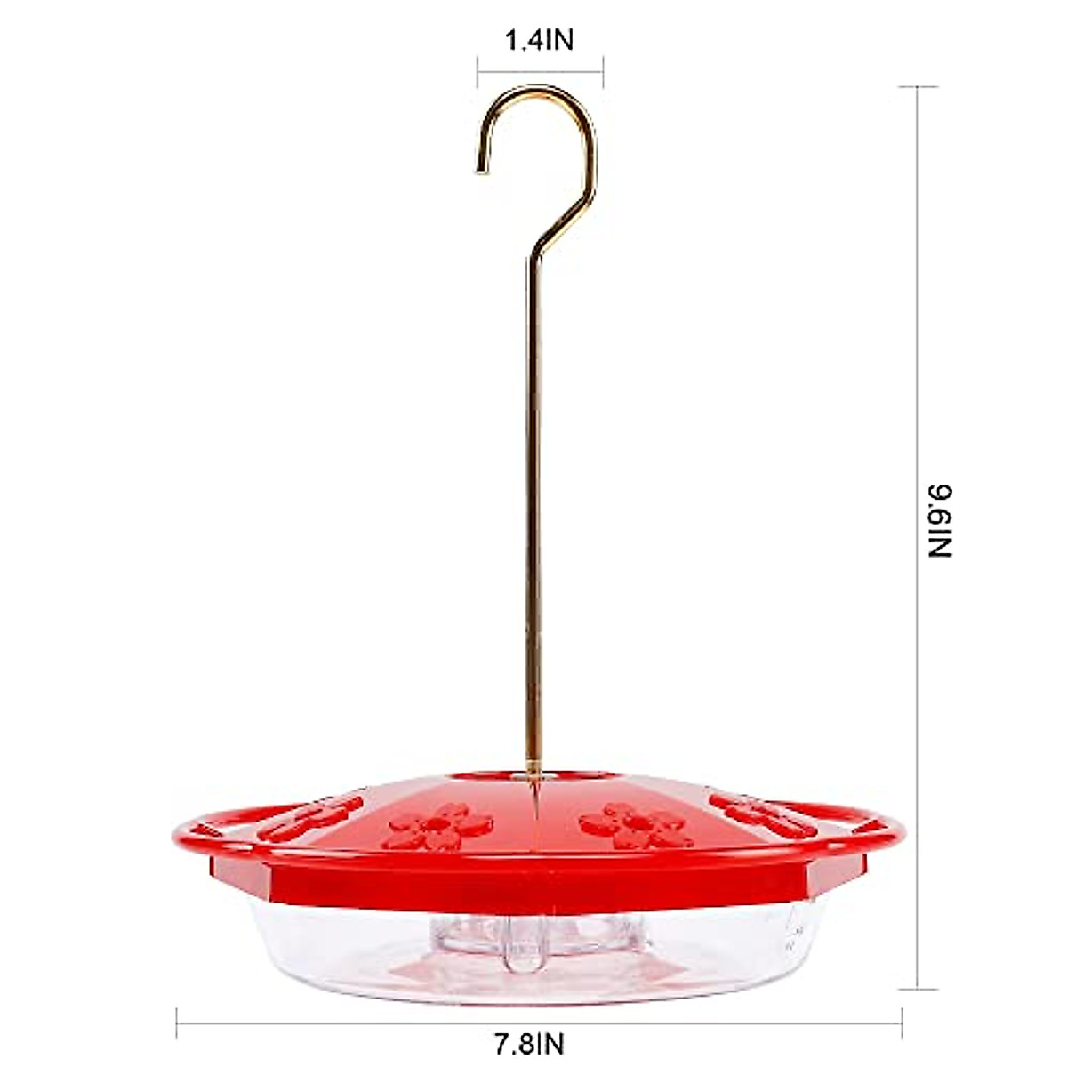 Juegoal 12 oz Hanging Hummingbird Feeder, 2 Pack Outdoor Hummingbird Feeders with 8 Feeding Flower Ports, Bird Nectar Leak-Proof Saucer Feeders for Garden Yard Patio