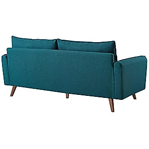 Modway Revive Contemporary Modern Fabric Upholstered Sofa In Teal