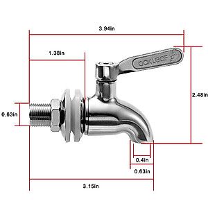 Beverage Dispenser Replacement Spigot,Oak Leaf Stainless Steel Spigot Polished Finished, Dispenser Replacement Faucet