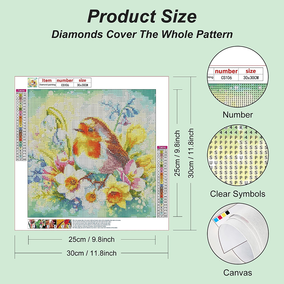 Acudotr Diamond Painting Kits for Adults, 5D DIY Diamond Art Kits for Beginners, Full Drill Diamond Painting Kits for Home Wall Decor, Bird, 12x12 Inch