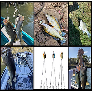 HCHinn Alabama Rig for Bass Striper Fishing 3 Arms Umbrella A-Rig Fishing Lure Kit for Trout Perch Walleye Freshwater/Saltwater Boat Trolling and More