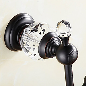 Nokozan Luxury Crystal Series Brass Coat Hooks Wall Mounted Bathroom Towel Hook, Oil-rubbed Bronze