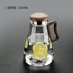ZYJBM Clear Pot Water Storage Kettle Teapot Kettle Heat-Resistant Glass Home Living Room Bottle with 4 Cup and Tray