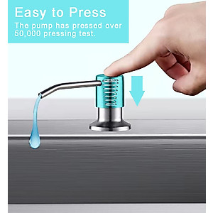 ONMUST Soap Dispenser for Kitchen Sink, Built in Soap Dispensers with 46 Inches Tube Connects Directly to Soap Bottle, No More Frequent Refills, Countertop Sink Soap Dispenser Pump with 500ML Bottle