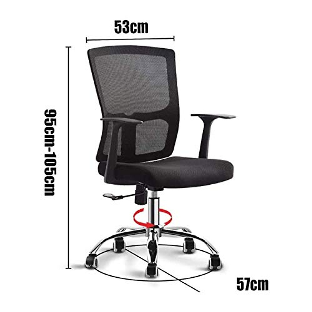 KXDTZ Desk Task Computer Chair Fabric Low Back Office Chair with Adjustable Height, for Reception Dinning Conference Room