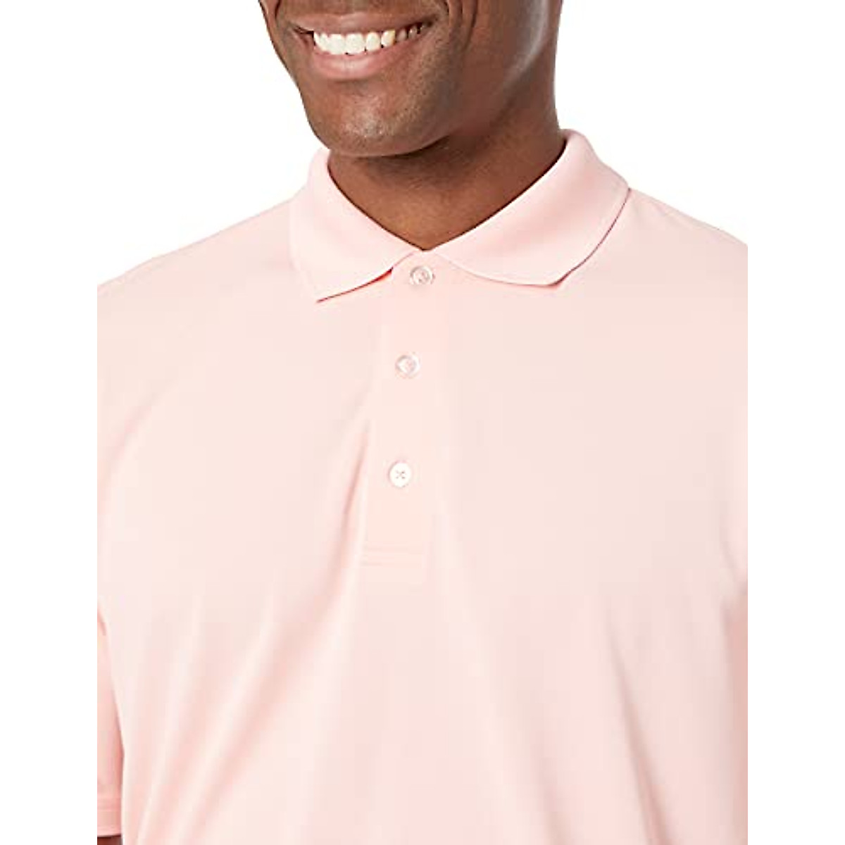 Amazon Essentials Men's Regular-Fit Quick-Dry Golf Polo Shirt - Discontinued Colors, Pink, Large