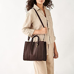 Fossil Women's Carmen Leather Shopper Tote Purse Handbag