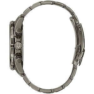 Bulova Men's Marine Star Series B Gray Ion Plated Stainless Steel 6-Hand Chronograph Quartz Watch, Red Dial Style: 98B350