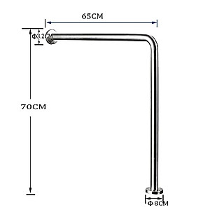 HAIZHEN Bathroom Handicap Rails Grab Bar, L Shape Stainless Steel Toilet Support Rail,Shower Assist Aid Handrails Hand Grips for Elderly/Disabled / Children/Pregant Women