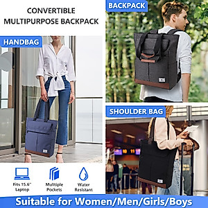 VX VONXURY Backpack for Women, 15.6 Inch Laptop Bag Water Resistant Convertible Backpack Purse for Work Travel (Grey-15Inch)