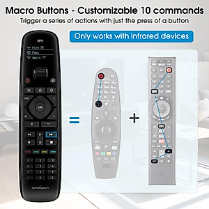 Sofabaton U2 Universal Remote Control with Smart App, Customizable Macro Button, All in one Remote Control for TVs/DVD//Blu-ray/STB/Projector, Works with Infrared & Bluetooth Devices