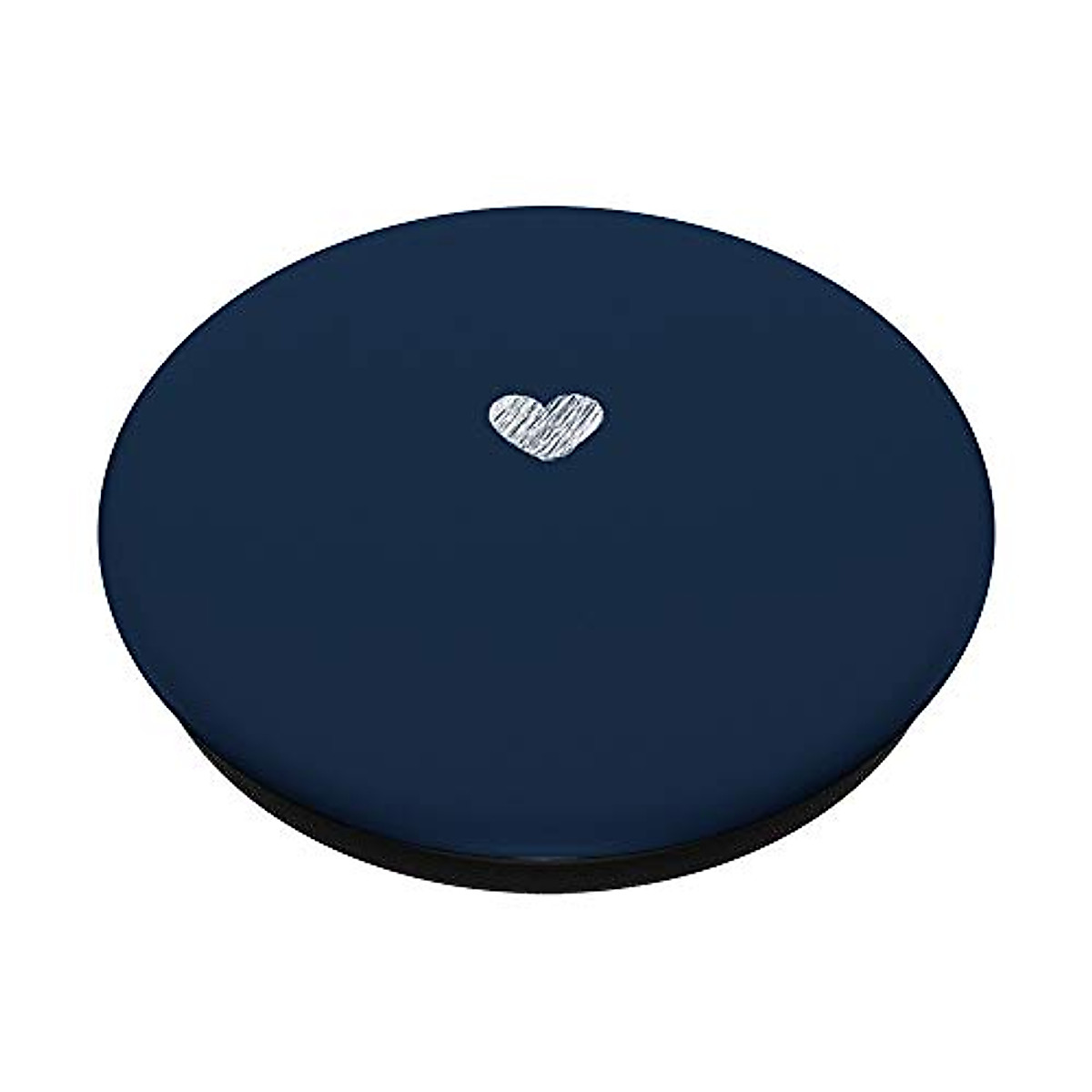 Cute White Heart Hand Drawn Minimalist in Dark Blue PopSockets PopGrip: Swappable Grip for Phones & Tablets