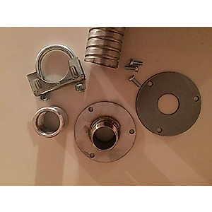 GenExhaust for Champion Generator 3-Hole Round #72 Cover Plate 1-1/2" Steel Exhaust Extension 5 Foot Length