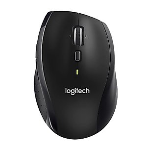 Logitech M705 Wireless Marathon Mouse for PC - Long 3 Year Battery Life, Ergonomic Shape with Hyper-Fast Scrolling and USB Unifying Receiver for Computer and Laptop - Black (Renewed)