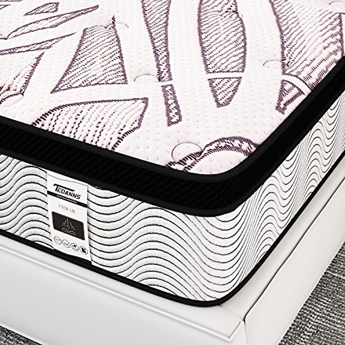 Teoanns Queen Mattress, 12 Inch Memory Foam Mattress in a Box, Individually Wrapped Coils Pocket Springs Hybrid Mattress, Medium Firm for Supportive and Pressure Relief, 100-Night Trial…