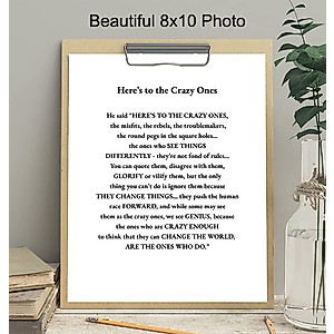Steve Jobs Motivational Quote, Art Print, Home Decor - Inspirational Apple Wall Art Poster - Unique Room Decorations for Office, Den - Gift for Entrepreneur, Disruptor, Boss - 8x10 Photo Unframed