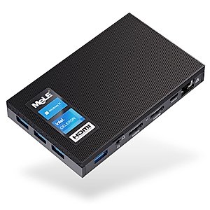 MeLE Fanless Mini PC, Windows 11 Pro Celeron J4125 8GB 256GB,Dual HDMI Micro PC Portable Silent Desktop Computer,Supports Unlocked Bios on Astrophotography Media Office IoT (Quieter2Q/J4125/8GB+256GB)