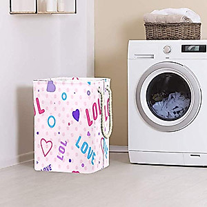 TIZORAX LOL Doll Surprise Style Laundry Hamper Baskets Waterproof Dirty Clothes Sorter Foldable Soft Handle Colourful for Home Detachable Brackets
