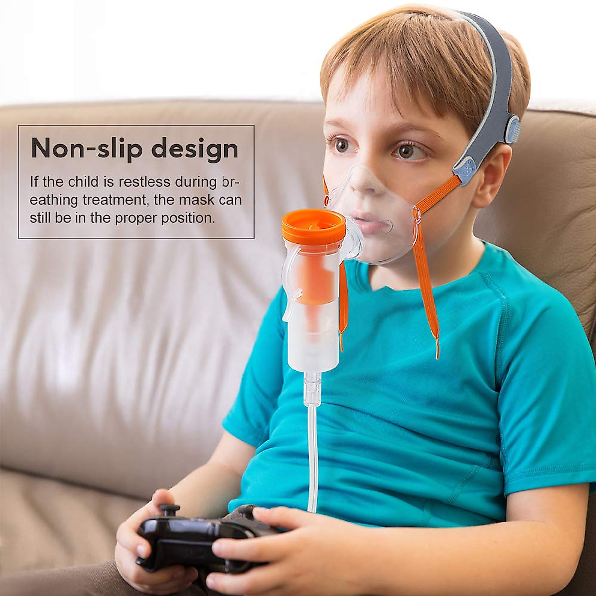 No-Slip Secure Mask Strap, Mask Holder for Cool Mist Inhaler Compressor System, Comfortable Adjustable Head Straps for Children and Adults
