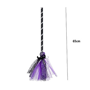 BinaryABC Halloween Witches Broom Plastic Spider Broom Witch Broomstick,Halloween Witch Decoration Props,Witch Costume Accessories,Halloween Supplies