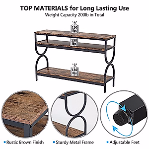 LITTLE TREE 55 Inch Long Narrow Entryway Hallway Accent Console Table Industrial TV Stand