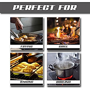 Heat Resistant Gloves Oven Gloves Heat Resistant Black BBQ Gloves for Grilling BBQ Gloves Heat Resistant Cooking Heat Resistant Gloves Kitchen Heat Gloves High Temp Grill Gloves with Green Silicone