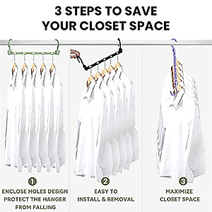 10 Pack Space Saving Hangers, Magic Closet Organization Clothes Hanger, Hanger Organizer for Closet, Closet Organizers and Storage for Room Wardrobe Heavy Clothes, Shirts ,Pants, Dresses, Coats