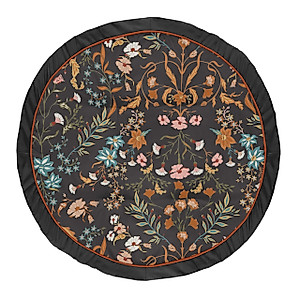 Sweet Jojo Designs Sunflower Girl Baby Playmat Tummy Time Infant Play Mat - Yellow Green and White Farmhouse Watercolor Flower