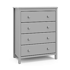 Storkcraft Alpine 4 Drawer Chest (Pebble Gray) – GREENGUARD Gold Certified, Dresser For Nursery, 4 Drawer Dresser, Kids Dresser, Nursery Dresser Drawer Organizer, Chest of Drawers