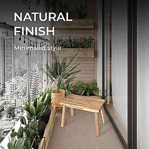 ARROWSTONE Bench 100% Solid Acacia Wood, Backless, Wax Galvanized Finish, Easy Assembly, End Table Wooden Bench Furniture for Plant, Dining Room, Entryway, Indoor (26 inches)