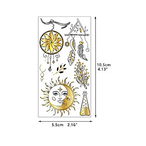 Glaryyears Metallic Gold Temporary Tattoo for Women Adults, 18-Pack Long-lasting Tiny Size Realistic Tattoos, Variety Pack Cute Floral Fake Tattoos, Makeup for Face Body Hand Arm Neck Party