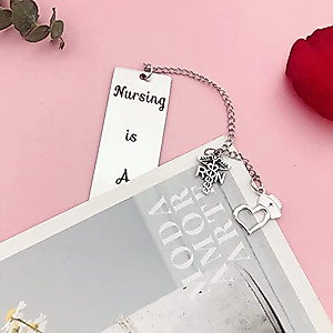 Nurse Bookmark Gift Nurse Graduation Gift Christmas Gifts Birthday Gifts Bookmark for Women Men (Nursing is a Work of Heart)