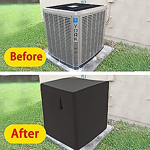 Air Conditioner Cover for Outside,210D Durable Waterproof Windproof and Snowproof Design, Central AC Unit Covers for Outdoor Protection（32X32X36 Inch）