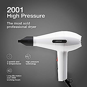 Elchim 2001 High Pressure Hair Dryer - white , 1 Count (Pack of 1)
