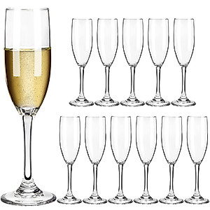 HAKEEMI Champagne Flutes Set of 12, 6 oz Classic Champagne Glasses Bulk, Elegant Toasting Flutes