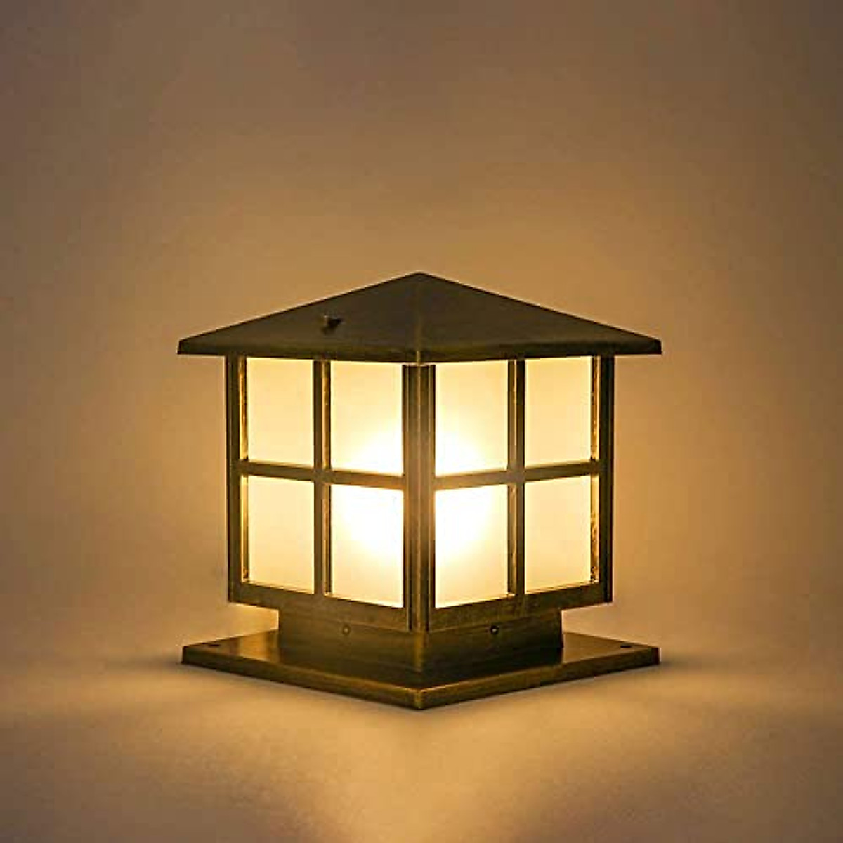 CZLZY Outdoor Post Light Fixtures Aluminum Square E27 Column Light Patio Garden Waterproof Pillar Lamp Acrylic Lamp Shade Villa Fence Pedestal Light Street Light Lawn Landscape Light