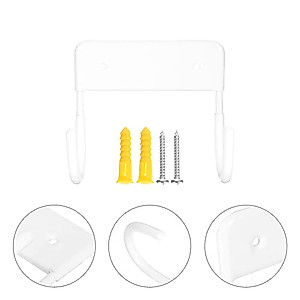 Zerodeko 1 Set Iron Board Hanger Ironing Board Hook for Wall Iron Holder Wall Mount Household Hooks Wall Mount Iron Board Holder Folding Shelf Key Hanger White Storage Bracket