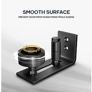 EaseLife 2 Pack Barn Door Floor Guide,8 Assemble Setup Options,Wall Mount System,Adjustable Stay Roller,Flush Flat Bottom Design,Black