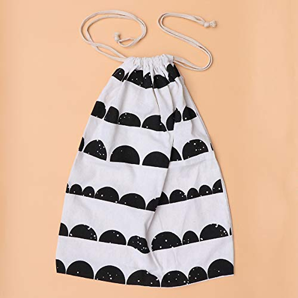 DOITOOL Washable Bundle Pocket Diaper Storage Bag Canvas Drawstring Bag Children s Toy Organiser (Semicircle)