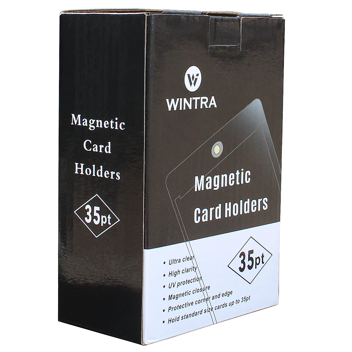 WINTRA 5 Count 35pt Magnetic Card Holder Cases, Magnet Closure Card Protectors for Standard Trading Cards and Regular Sports Cards