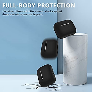 Gorhaxiy for Airpods Pro 2 Case Cover 2022, Protective Soft Silicone Skin Airpods Pro 2nd Generation Case Shockproof Rugged Case with Keychain for Air Pods Pro 2 Charging Case for Men Women - Black