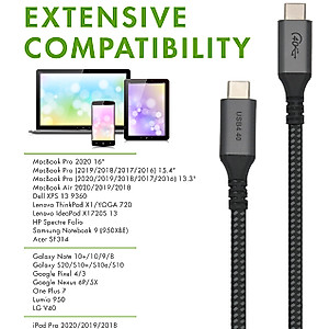 Vebner 6-Inch Extra Short USB4 Cable - 40Gbps Supports 100W (20V, 5A) Charging - Compatible with Thunderbolt 3 and USB-C (2-Pack)