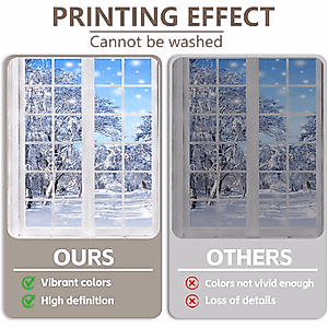 CRTPOD 15x10ft Winter Window Backdrop for Photoshoot Snow Forest Wonderland Background for Photography Holiday Christmas New Year Family Party Banner Wall Kids Portrait Studio Props