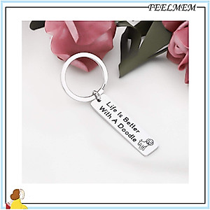FEELMEM Dog Lover Gifts Life Is Better with A DoodleKeychain Gift for Dog Mom Doodle Mama Jewelry Doodle Owner Gifts (Doodle)