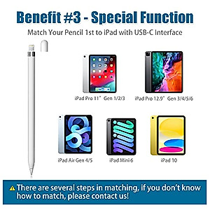 AGVEE 5ft Charging Adapter Cable for Apple Pencil 1st Generation, USB-A Male to Lightning Female Connector Charger Cord Coupler Enables Apple Pencil Pen 1st Gen Match iPad 10, Dark Gray