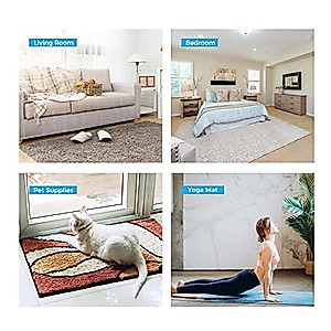 AOKLANT 8 Piece Adhesive Grippers for Rugs, Non-Slip Rug Tape for Hardwood Floors and Tiles, Reusable Washable Carpet Tape, Double Sided Anti Curl Corner Side Gripper