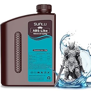 SUNLU ABS Like Resin 2000g, Strong Fast Curing 3D Printer Resin, 395 to 405nm UV Curing 3D Printing Liquid Photopolymer Resin, Non-Brittle and High Precision, 2kg, Grey