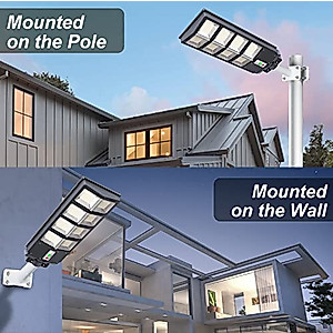 Gebosun 500W Solar Street Lights Outdoor, 360 LED 6000K LED Flood Outdoor Solar Powered with Motion Sensor and Dusk to Dawn,IP65 Waterproof for Parking Lot, Yard, Garden,Patio, Driveway