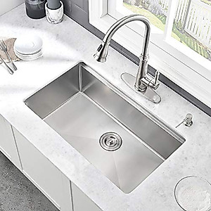 32 Undermount Kitchen Sink Stainless Steel- VASOYO 32x19 Inch Undermount Workstation Kitchen Sink 16 Gauge 10 Inch Deep Stainless Steel Single Bowl Kitchen Sink with Cutting Board